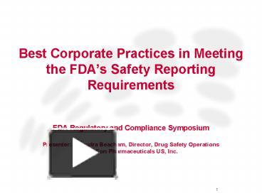 Best Corporate Practices in Meeting the FDA presentation | free to download
