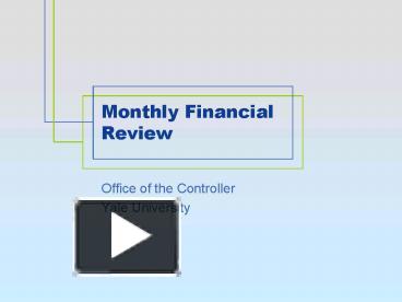 Monthly Financial Review presentation | free to view