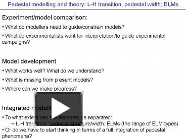 PPT – Experiment/model comparison: PowerPoint presentation | free to ...