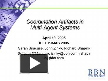 PPT – Coordination Artifacts in MultiAgent Systems PowerPoint ...