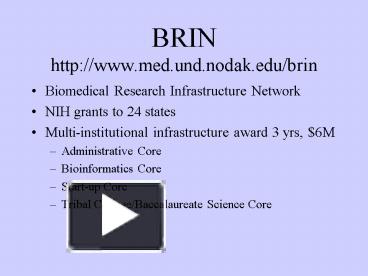 PPT – BRIN http:www.med.und.nodak.edubrin PowerPoint presentation ...