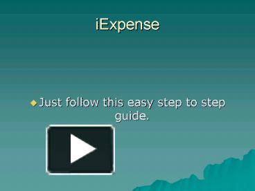 iExpense presentation | free to view