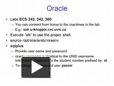 PPT – Oracle PowerPoint presentation | free to view - id: 238c9-MjYzY