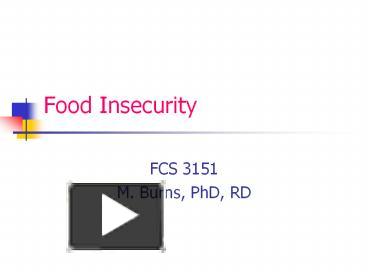 Food Insecurity presentation | free to view