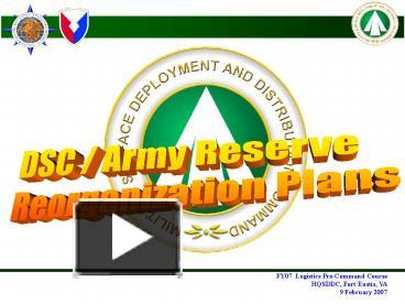 PPT – DSC Army Reserve PowerPoint presentation | free to view - id ...