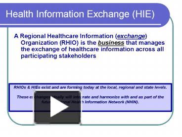 Health Information Exchange HIE presentation | free to view