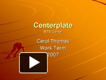 PPT – Centerplate MTS Center PowerPoint presentation | free to view ...