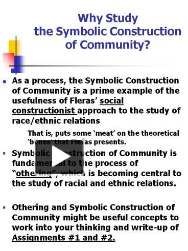 PPT – Why Study the Symbolic Construction of Community? PowerPoint ...