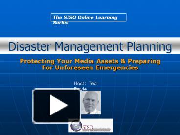 Disaster Management Planning presentation | free to view