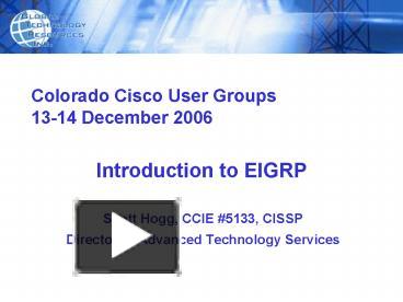 Introduction to EIGRP presentation | free to view