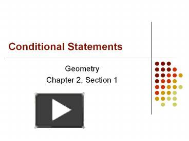 PPT – Conditional Statements PowerPoint presentation | free to view ...