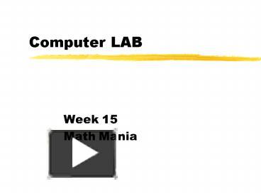 PPT – Computer LAB PowerPoint presentation | free to view - id: 23bcb-MTZlN