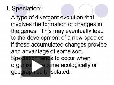 PPT – I' Speciation: PowerPoint presentation | free to view - id ...