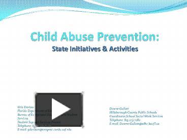 PPT – Child Abuse Prevention: State Initiatives PowerPoint presentation ...