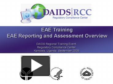 EAE Training EAE Reporting and Assessment Overview presentation | free ...