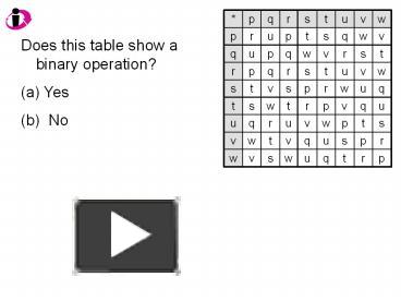 PPT – Does this table show a binary operation PowerPoint presentation ...