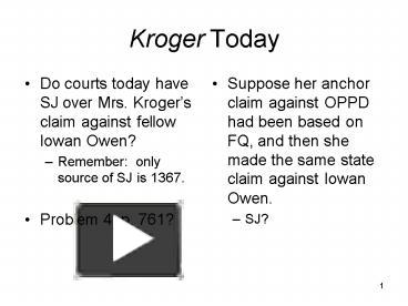 PPT – Kroger Today PowerPoint presentation | free to view - id: 23dfb-Y2RlN