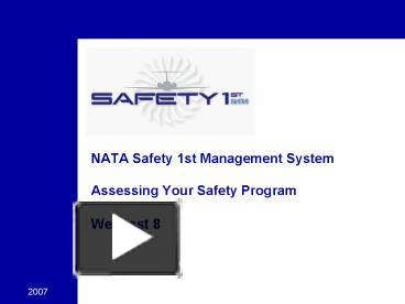 NATA Safety 1st Management System Assessing Your Safety Program Webcast ...