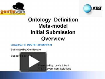 Ontology Definition Metamodel Initial Submission Overview presentation ...