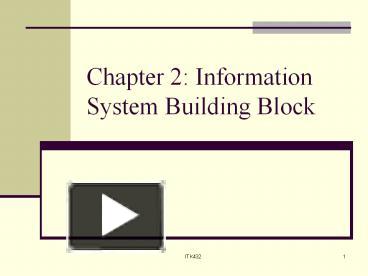Chapter 2: Information System Building Block presentation | free to view
