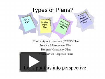 Types of Plans presentation | free to view