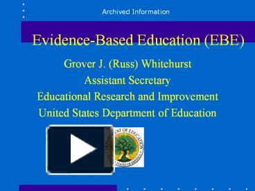 PPT – Evidence-Based Education (EBE) PowerPoint presentation | free to ...