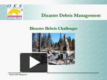 Disaster Debris Challenges presentation | free to download