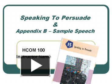 Speaking To Persuade presentation | free to view