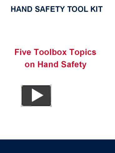 Five Toolbox Topics presentation | free to view