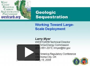 PPT – WESTCARB Phase I NETL Review Presentation PowerPoint presentation ...