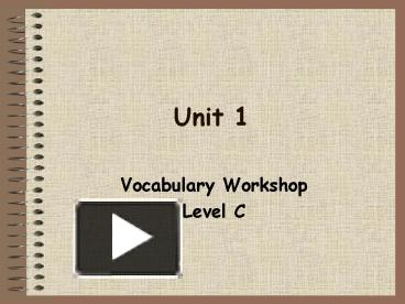 Vocabulary Workshop presentation | free to view