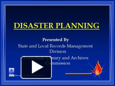 PPT – DISASTER PLANNING PowerPoint presentation | free to view - id ...