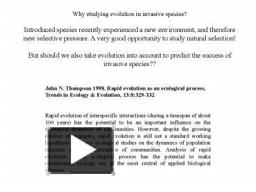 John N' Thompson 1998' Rapid evolution as an ecological process' Trends ...