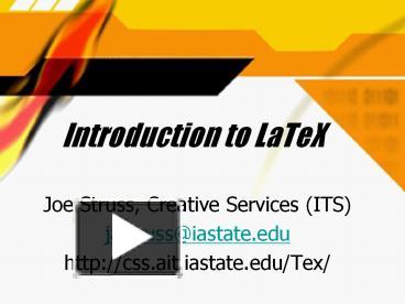 Introduction to LaTeX presentation | free to view