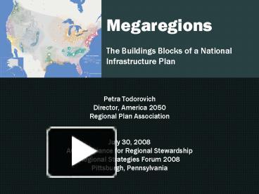 Megaregions The Buildings Blocks of a National Infrastructure Plan ...