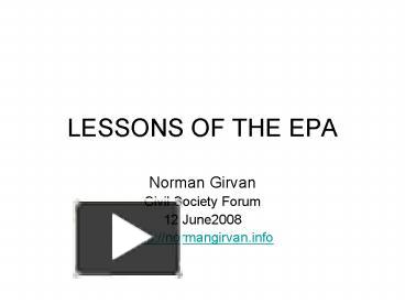 PPT – LESSONS OF THE EPA PowerPoint presentation | free to view - id ...