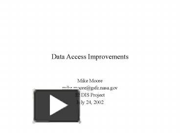 Data Access Improvements presentation | free to download