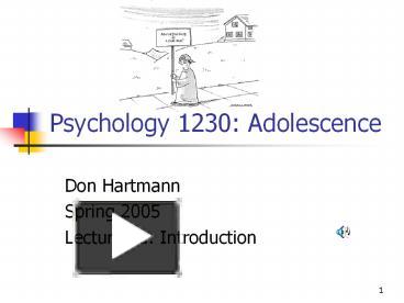 PPT – Psychology 1230: Adolescence PowerPoint presentation | free to ...
