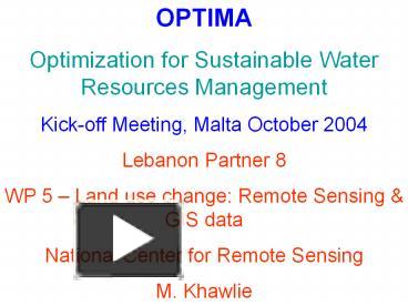 PPT – OPTIMA PowerPoint presentation | free to download - id: 2412fe-ZDc1Z