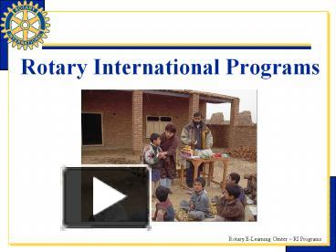 Rotary International Programs presentation | free to download