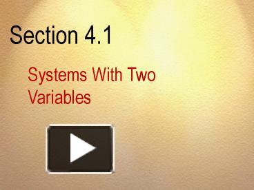 PPT – Systems With Two Variables PowerPoint presentation | free to ...