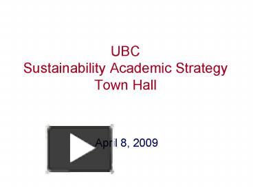 PPT – UBC Sustainability Academic Strategy Town Hall PowerPoint ...