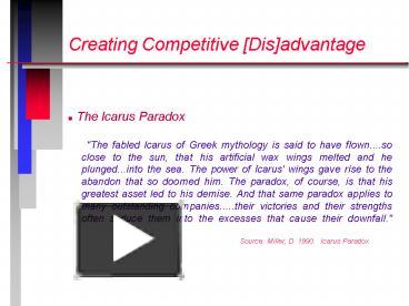 PPT – Creating Competitive Disadvantage PowerPoint presentation | free ...