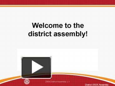 Welcome to the district assembly! presentation | free to view