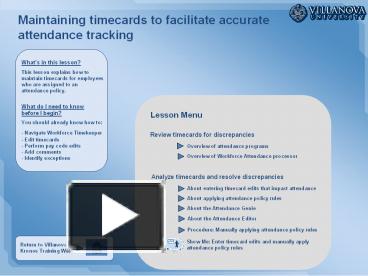 PPT – Maintaining timecards to facilitate accurate attendance tracking ...