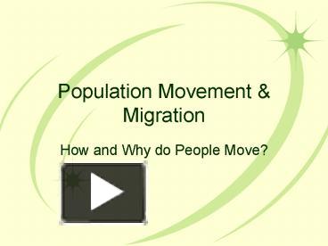 Population Movement presentation | free to view