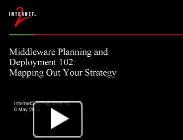 PPT – Middleware Planning and Deployment 102: Mapping Out Your Strategy ...
