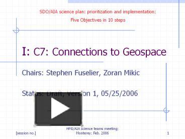 PPT – I: C7: Connections to Geospace PowerPoint presentation | free to ...