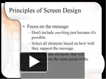 Principles of Screen Design presentation | free to view