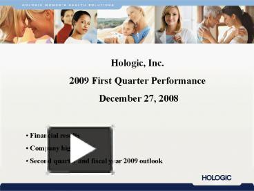 Hologic, Inc' presentation | free to view